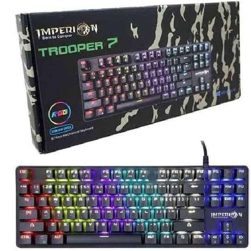 Jual Imperion Trooper 7 Keyboard Gaming Mechanical TKL RGB Blue Switch ...