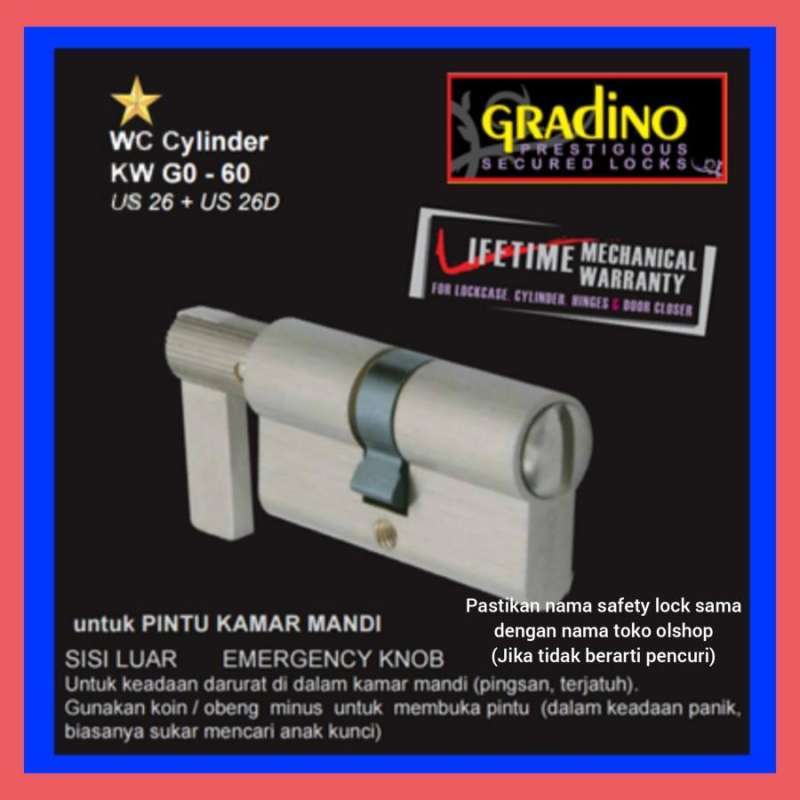 Jual Silinder Kunci / WC Cylinder KW G0 - 60 di Seller safetylock ...