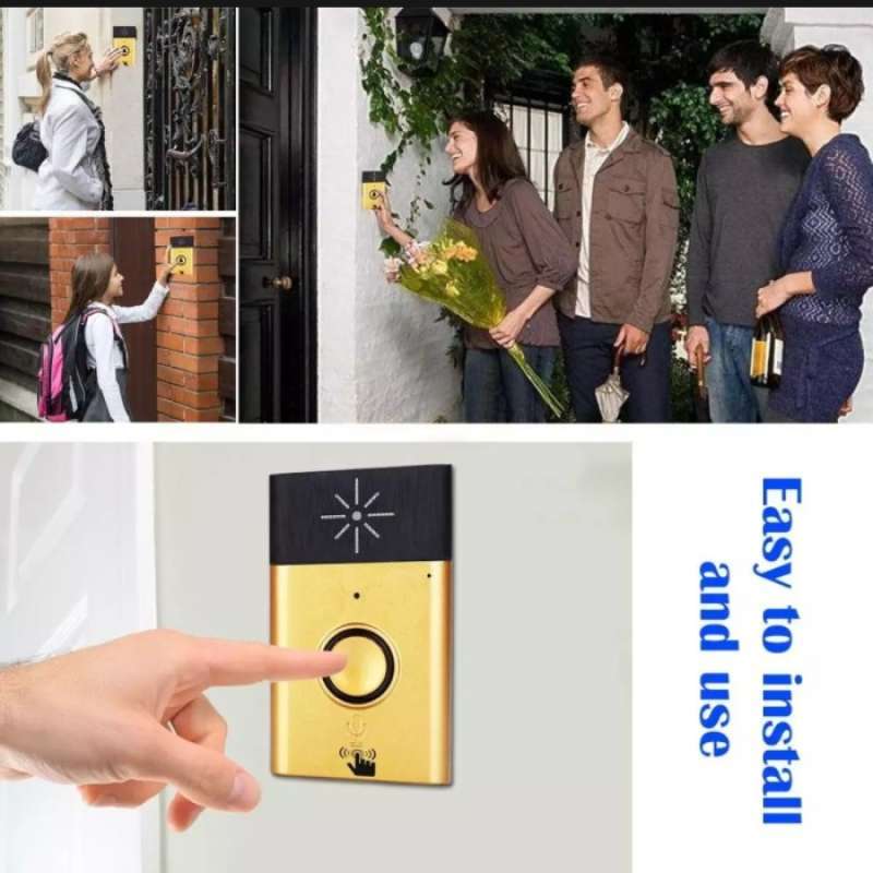 Promo Wireless Door Bell Intercom 2 Way Waterproof - Gold Diskon 10% di ...