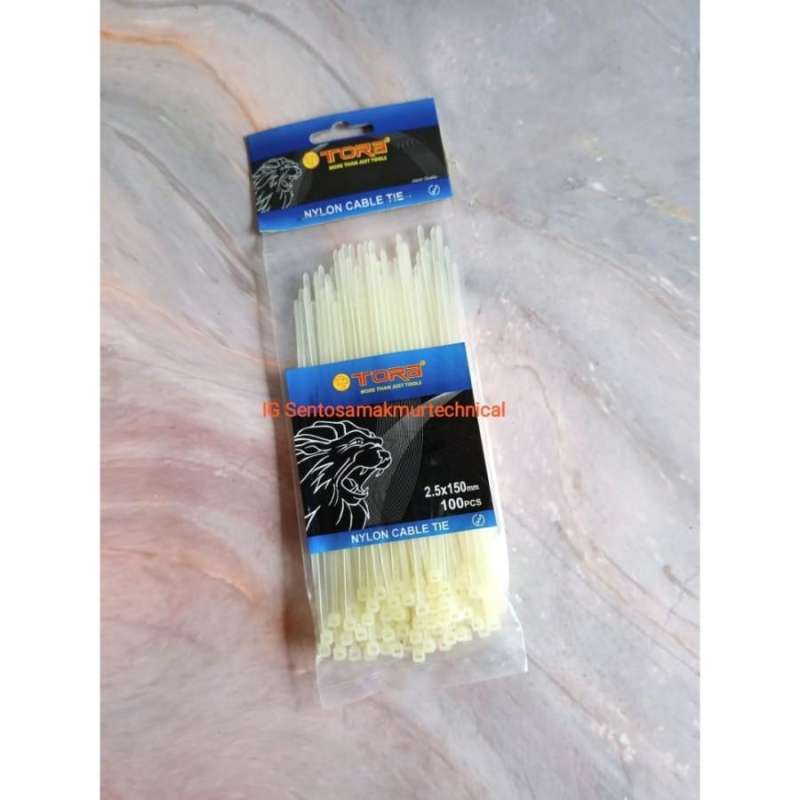 Jual Nylon Cable Tie / Tyraps / Kable Ties 2.5 x 150 mm WHITE di Seller ...