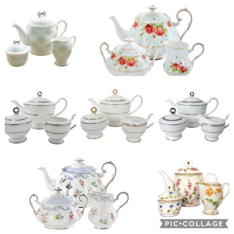Promo Teapot Creamer Sugar Set Fine Bone China Ceramic St Saint James ...