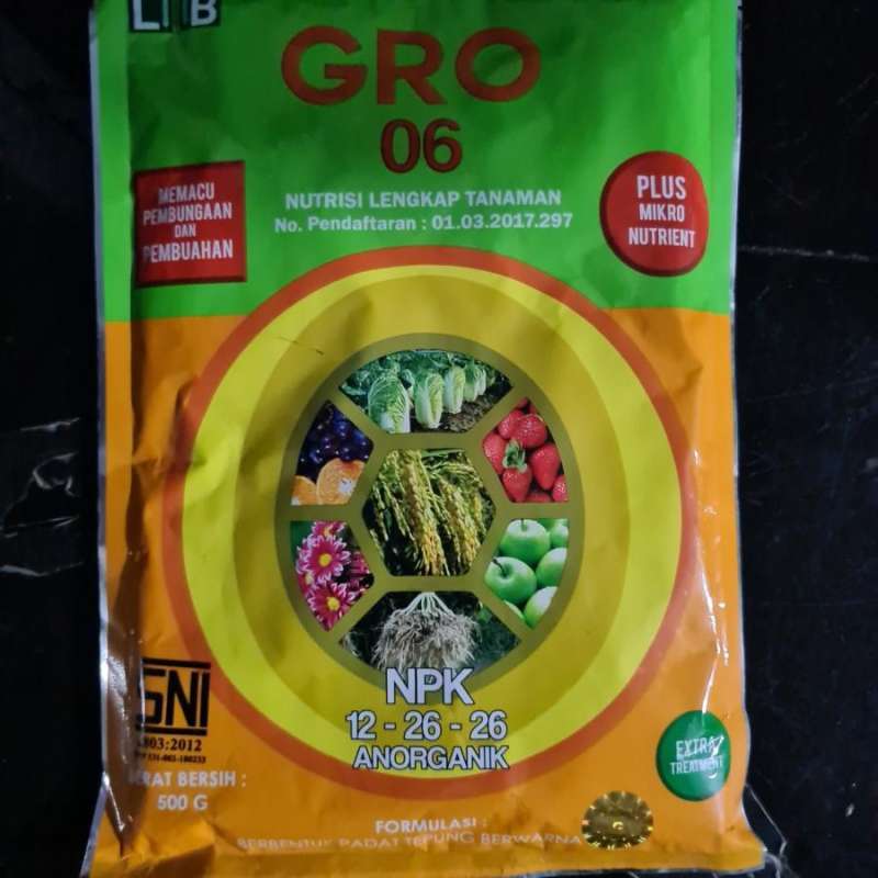 Jual Nutrisi Lengkap Tanaman GRO 06 NPK 12 26 26 500GRAM di Seller MITRA TANI BANYUWANGI ...