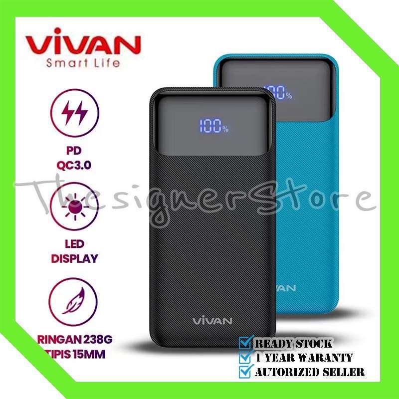 Promo VIVAN VPB-X10 PowerBank 10000mah Fast Charging 3A PD QC 20W Dual ...