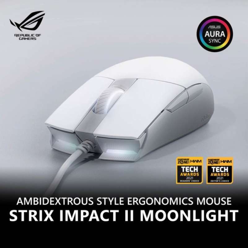 Jual ASUS ROG Strix Impact II Moonlight - Gaming Mouse di Seller Clover ...