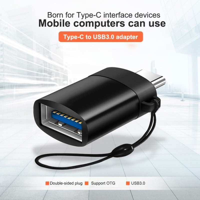 Jual USB Type C OTG Adapter USB 3.0 ke Type C Adaptor Hitam di Seller ...