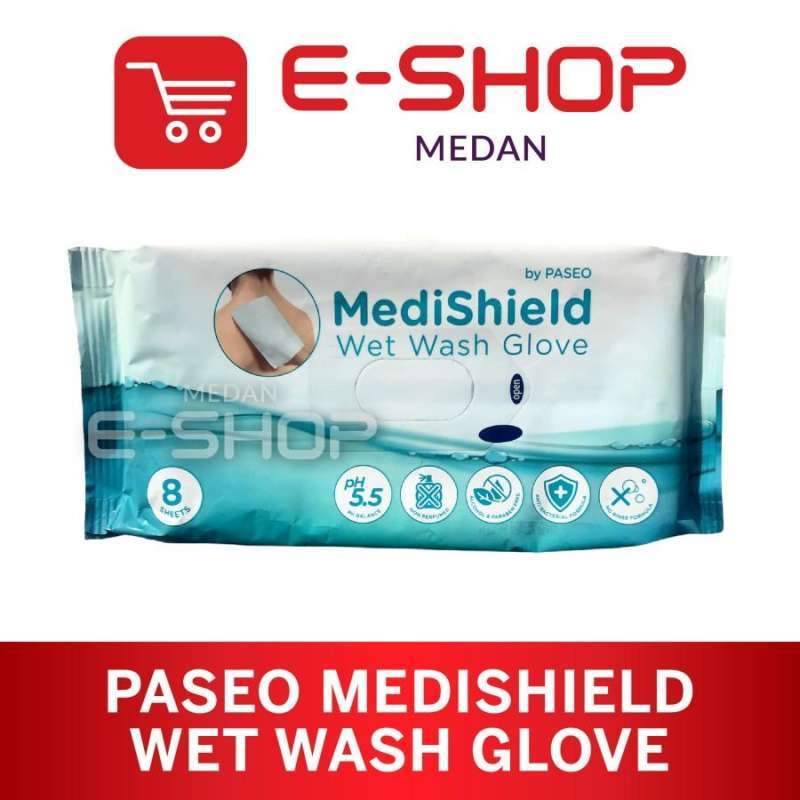 Jual PASEO Medishield Wet Wash Glove Tissue Basah Antiseptik Waslap ...