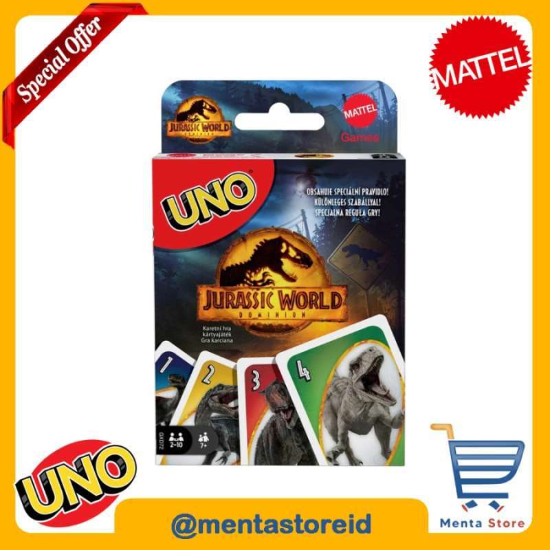 Promo Uno Jurassic World Dominion Mattel Card Games Mainan Kartu Dino