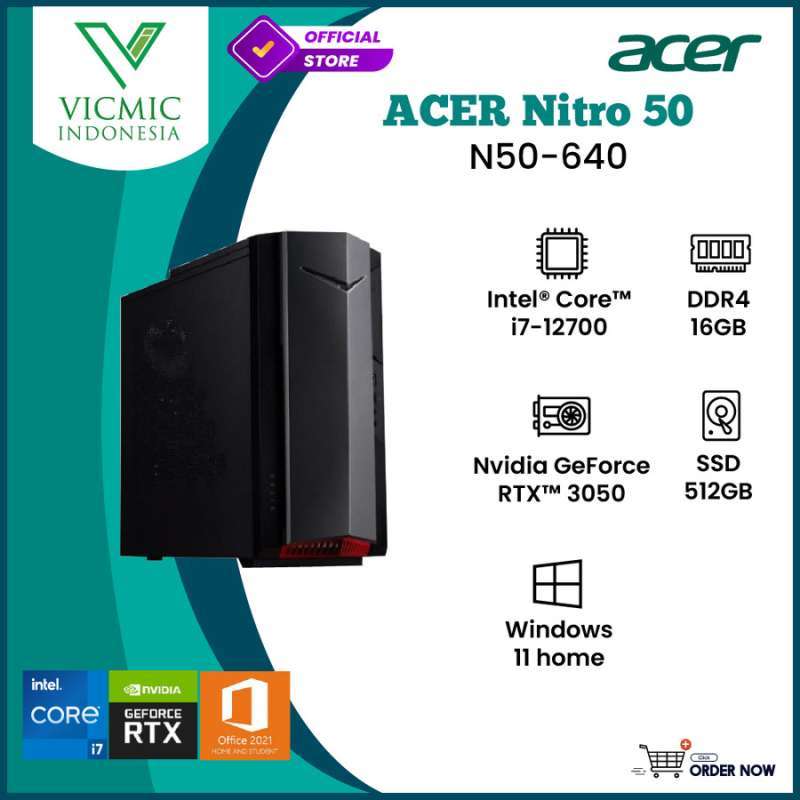 Jual PC ACER Nitro 50 N50-640 [Intel-i7-12700/16GB/512GB SSD/RTX3050 ...