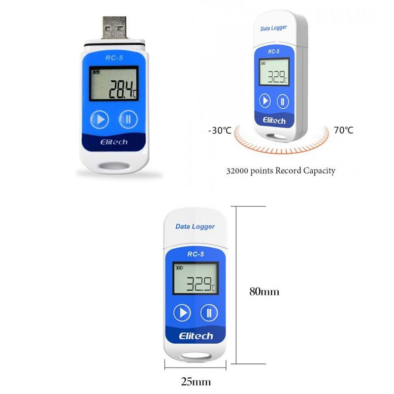 Jual Elitech Rc5 Temperature Data Logger Monitor USB Humidity Alat ...