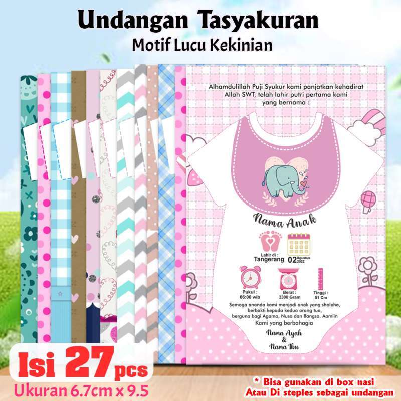 Jual kartu Undangan Tasyakuran Motif Lucu tema baju di Seller one_vect ...