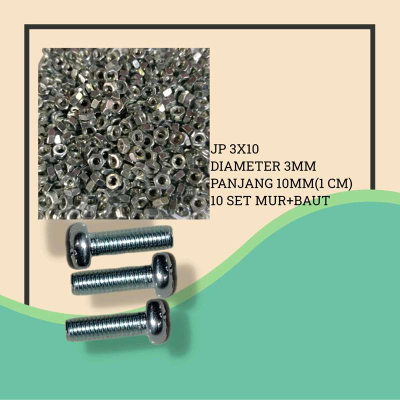 Promo MUR BAUT JP 3x10 MM 10 SET GALVANIS 3 X 10 MM Diskon 75% di Seller UD ALHIKMAH - Tunggak ...