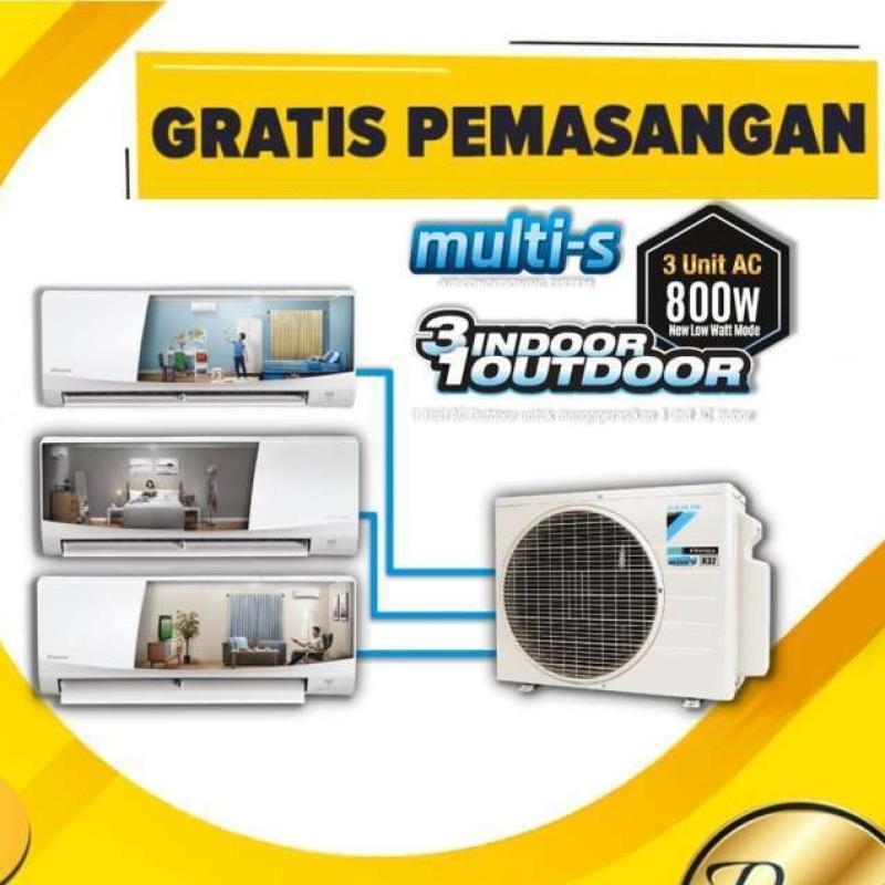 Jual Daikin MKC50RVM4 Multi S 3 Koneksi AC + Pasang Inverter [3/4 PK + 1 PK + 1 PK] di Seller ...