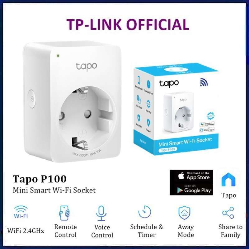 Jual ARG-323 TP-LINK TAPO P100 MINI SMART PLUG WIFI OUTLET MINI SOCKET ...