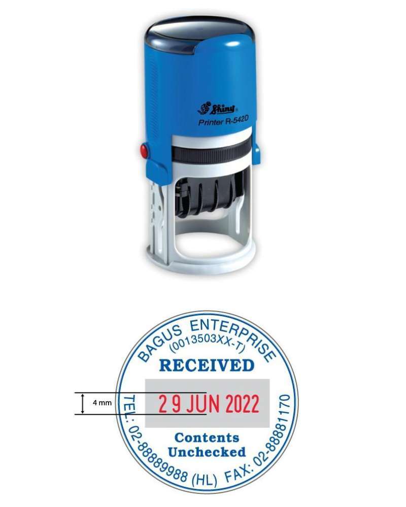 Jual Stempel Shiny R542d Tanggal Otomatis Custom Text / Dater Otomatis ...