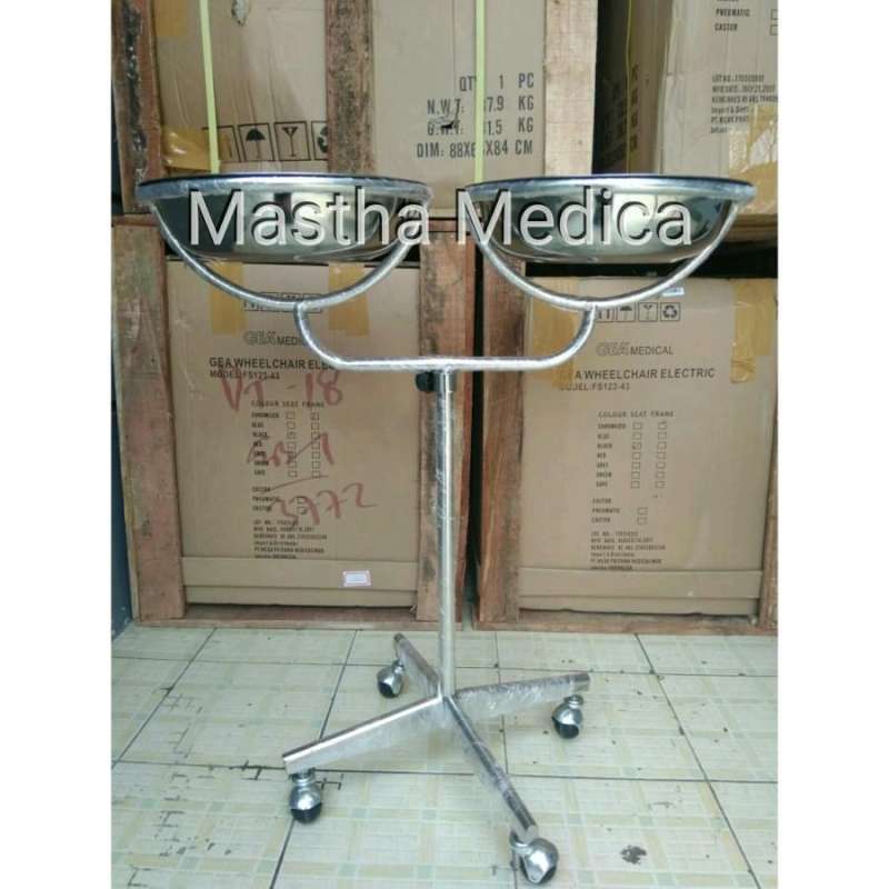 Promo Waskom Trolley Double Troli Ganda Baskom Cuci Tangan Stainless ...
