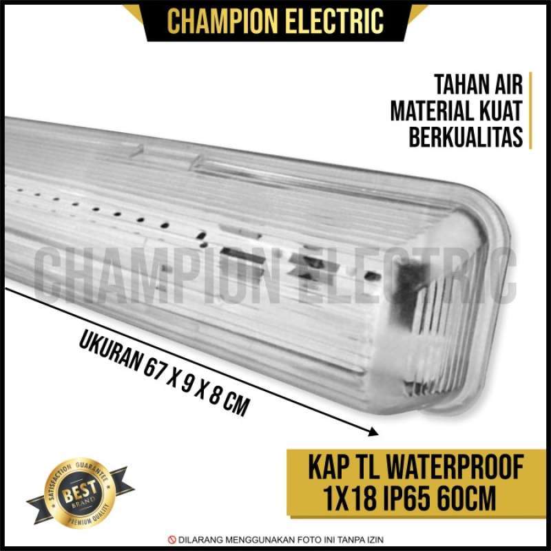 Jual Kap Rumah Lampu Tl T8 Led 1X18 60Cm Ip65 Waterproof di Seller ...