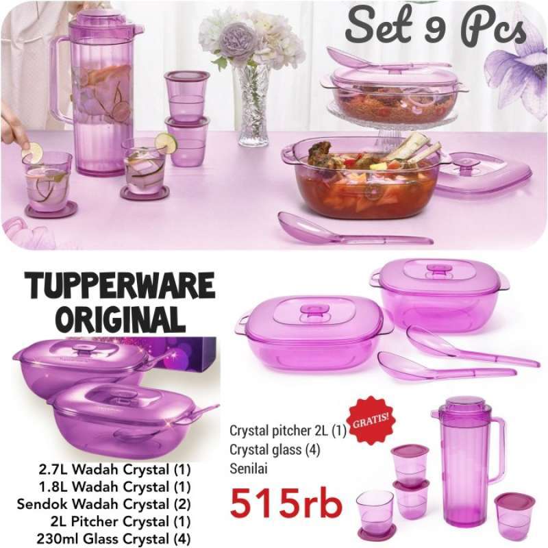 Promo Tupperware Crazy Rich Wadah Crystal Mewah Set Diskon 16% di ...