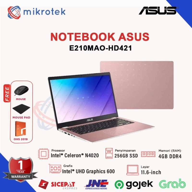 Jual Asus E210mao/hd426 N4020 4gb 256gb Ssd Win11+ohs Intel Uhd ...