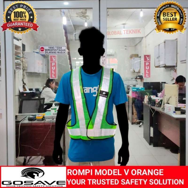 Jual Rompi Jaring Model V, Rompi Safety V Hijau, Go Save Di Seller ...