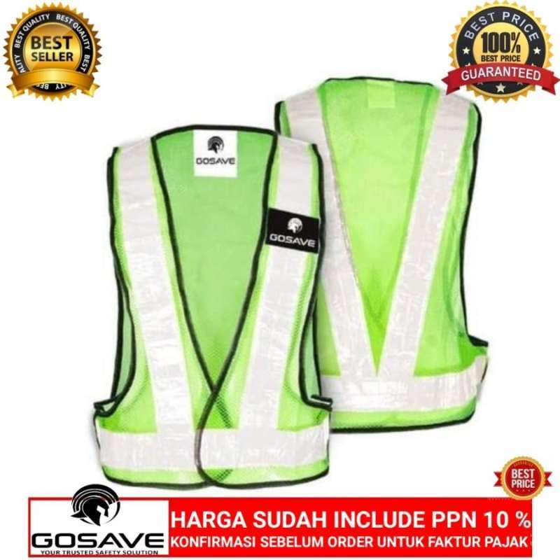 Jual Rompi Jaring Model V, Rompi Safety V Hijau, Go Save Di Seller ...