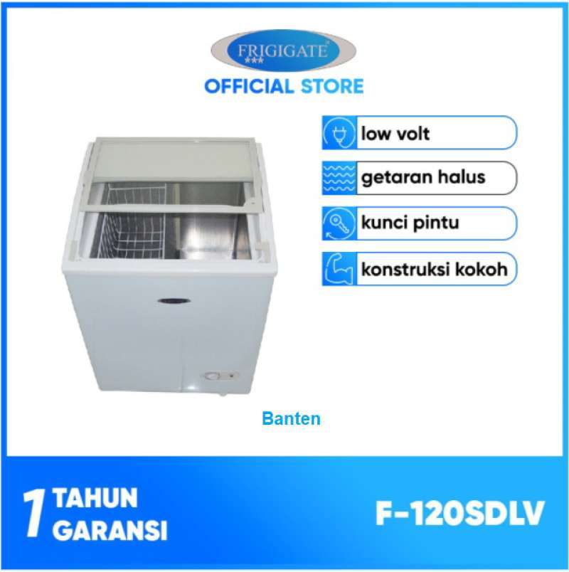 Promo FRIGIGATE CHEST FREZEER SLIDING DOOR F-120SD FLV - 100 LITER ...