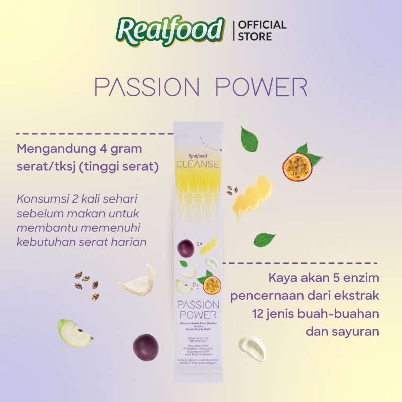 Jual Realfood Cleanse Passion Power Fiber Drink | Physillium Husk ...