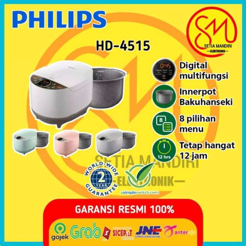 Jual PHILIPS HD4515 Rice Cooker Digital 1.8 Liter Fuzzy Logic - HD-4515 ...