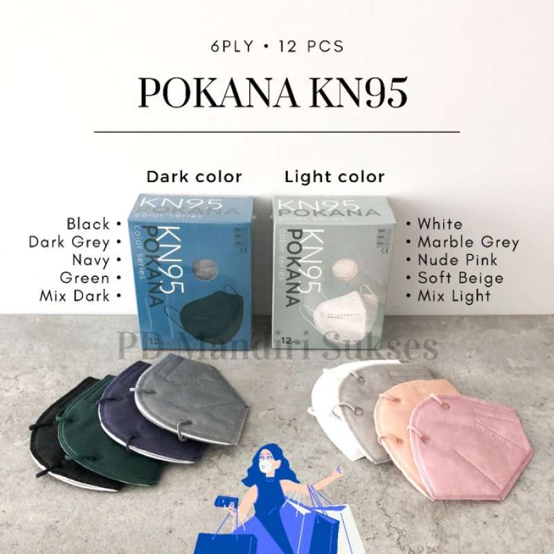 Promo Kn95 Pokana Surgical Masker 6Ply Color Series (Isi 12 Pcs/Box ...