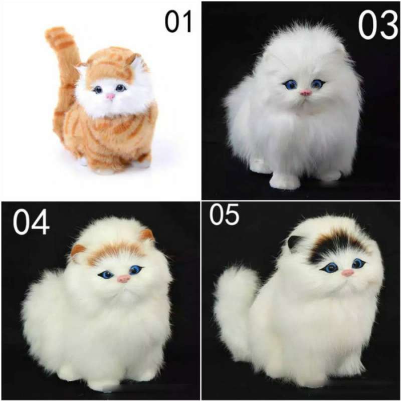 Jual Boneka Kucing Simulasi 3D Mirip Seperti Kucing Asli Bersuara Meong ...