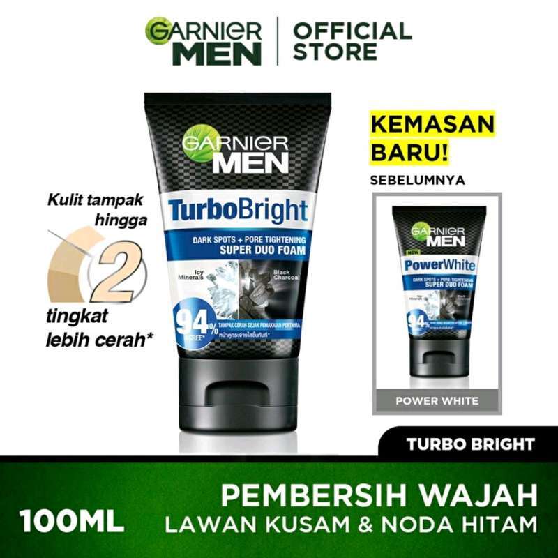 Promo Garnier Men Power White/turbo Bright Dark Spots + Pore Whitening ... Promo Garnier Men Power White/turbo Bright Dark Spots + Pore Whitening ...