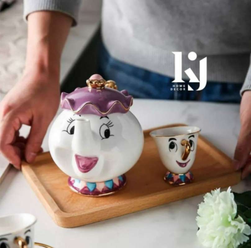 Jual Mrs Potts Tea Set Teko Cangkir Keramik Anak Unik Beauty And The ...