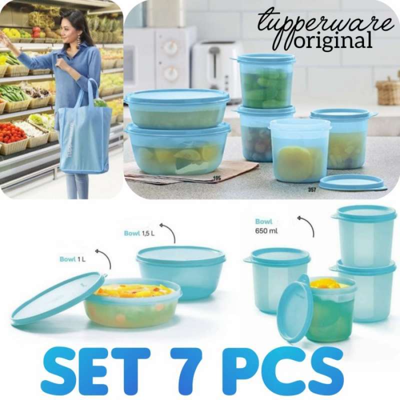 Jual Tupperware Original Set Lengkap Wadah Makanan Bekal Mangkok Toples ...