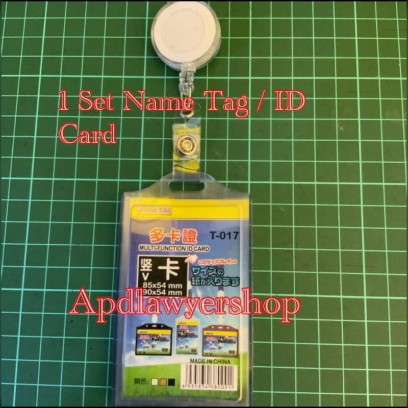 Jual Name Tag / ID Card Karet T-017 2 Sisi Plus Yoyo Transparan 1 Set ...