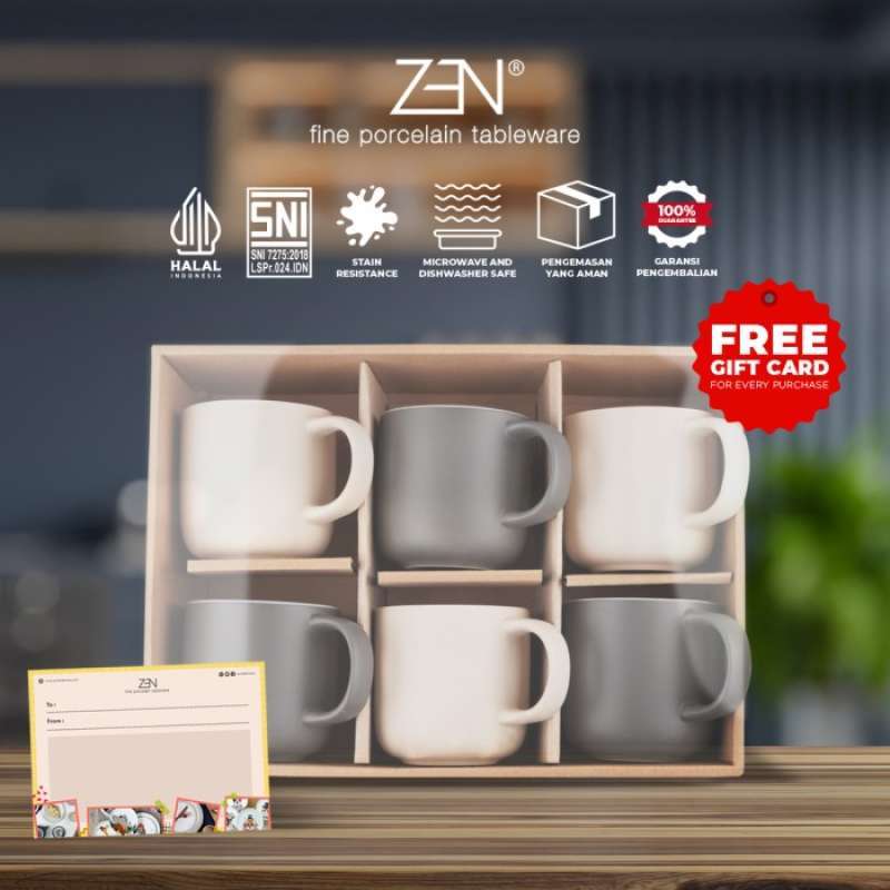 Jual ZEN Hampers Gift Box Set Mug Keramik Purity 6pcs di Seller Zen ...
