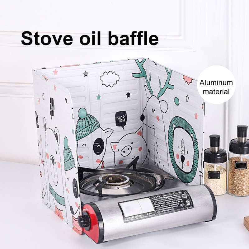 Jual Heat Resistant Gas Stove Baffle Plate Foldable Aluminum Foil Guard ...