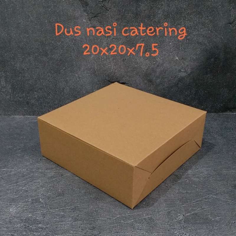 Jual Dus Nasi Kraft Coklat 20X20 Per 50 Pcs Kotak Catering Non Laminasi ...