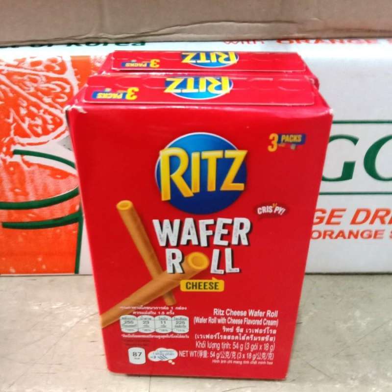 Jual Ritz wafer roll cheese crispy 3 pack/cheese wafer roll di Seller ...