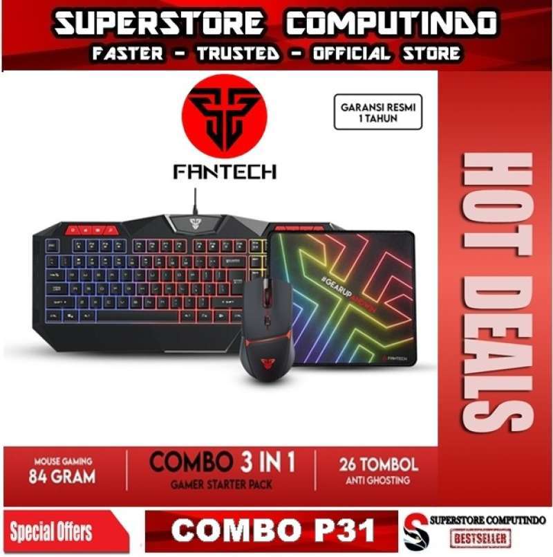 Promo Fantech 3 in 1 Combo P31 Gaming Keyboard Mouse Mousepad Diskon 4% ...