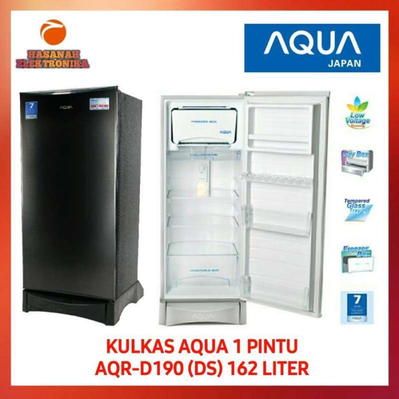Jual Aqua Kulkas 1 Pintu 162 Liter Aqr-d190 (ds) Black/silver Di Seller Hasanahelektronika ...