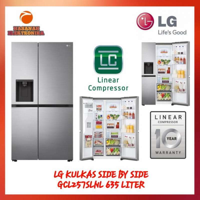 Jual LG KULKAS SIDE BY SIDE GCL257SLNL 635 LITER LINEAR INVERTER ...