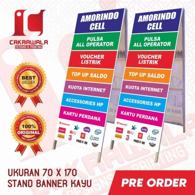 Jual STAND BANNER KAYU UKURAN 70 X 170 - SEGITIGA BANNER RANGKA KAYU ...