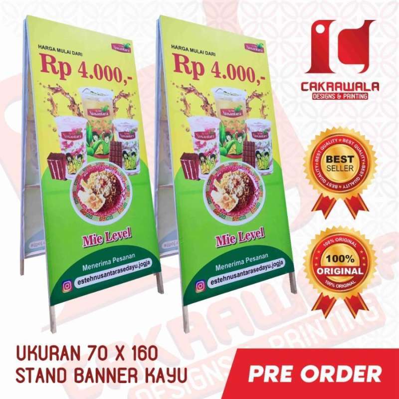 Jual Stand Banner Kayu Ukuran 70 X 160 - Standing Banner Kayu Promosi ...