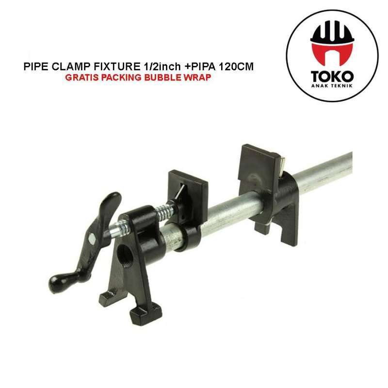 Jual Pipe Clamp Fixture With Legs 1/2 For Woodworking Clamp + PIPA ...