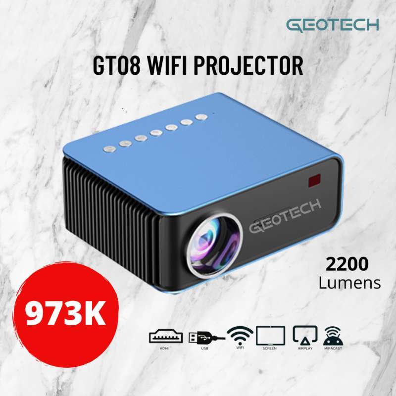 Jual Proyektor GT08 GEOTECH WIFI Proyektor HP / Laptop ke dinding ...