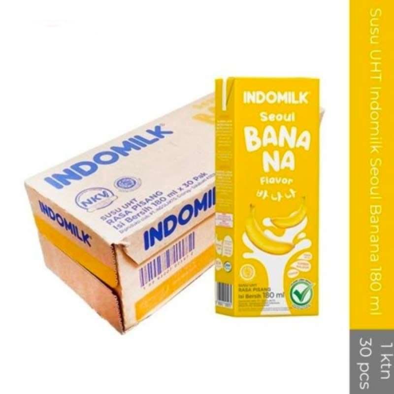 Promo Susu Uht Indomilk Seoul Banana 180 Ml 1 Karton 30 Pcs Gojek Grab Only Diskon 13% di Seller ...