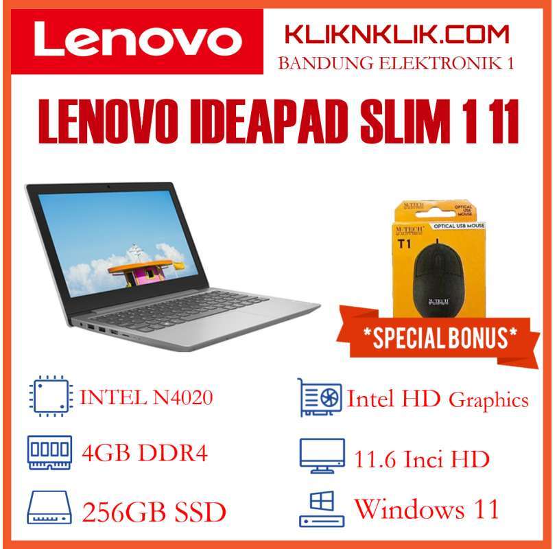 Jual Laptop Lenovo Ideapad Slim 1 11 Intel N4020 4gb 256gb Ssd 11 Inci ...