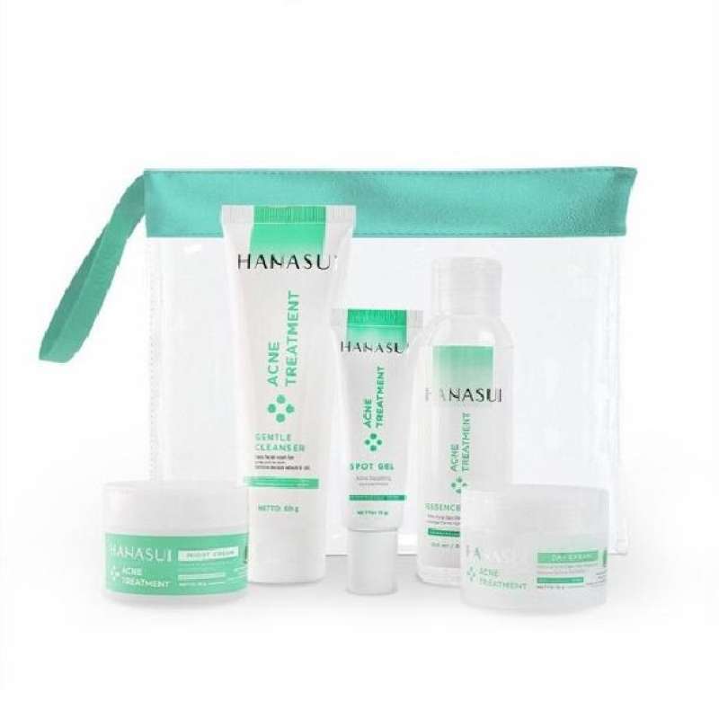 Jual Hanasui acne treatment series pack FREE pouch (paket) di Seller ...
