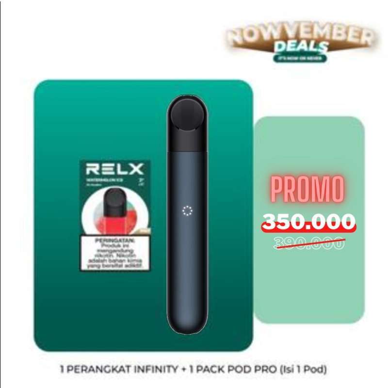 Jual Relx Promo Bundle Infinity Black Device And Pod (isi 1 Pod) Di Seller Relx Gd Official ...