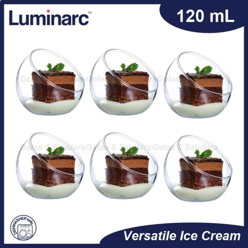 Jual 1 Set 6 Pcs Luminarc Versatile Ice Cream 12Cl/Gelas Es Krim ...