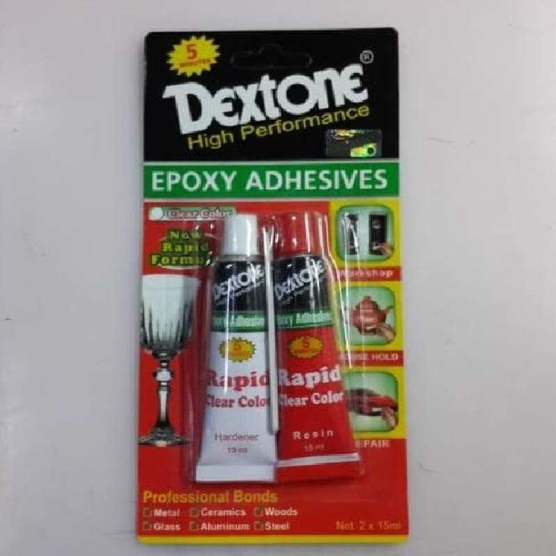 Jual Dextone Epoxy Rapid / Lem Epoxy Bening 5 Menit Besi Keramik Kaca ...